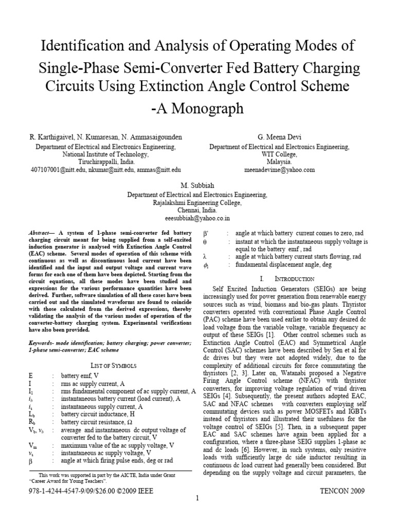 Extinction Angle Control Scheme | PDF