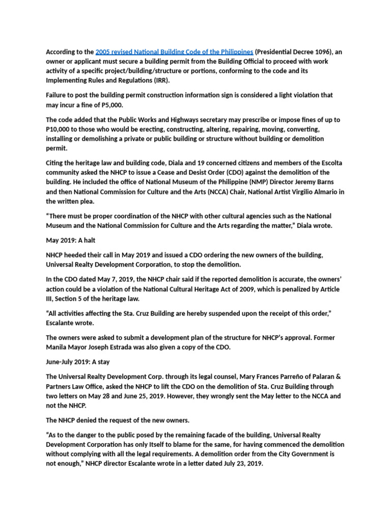 2005 Revised National Building Code of The Philippines | PDF