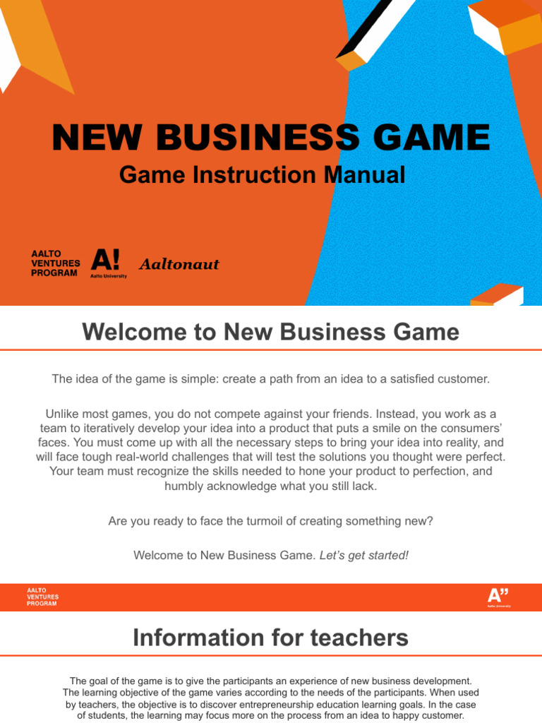 New Business Game Manual | PDF