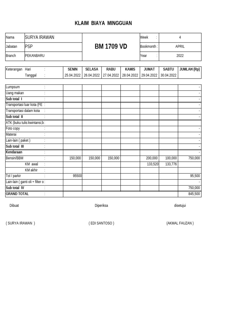 Form Klaim BBM 2021 Psp-Surya (Autosaved) - 1 | PDF