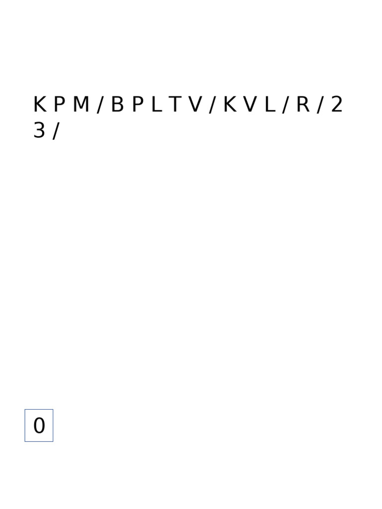 Kpm/Bpltv/Kvl/R/2 3 | PDF