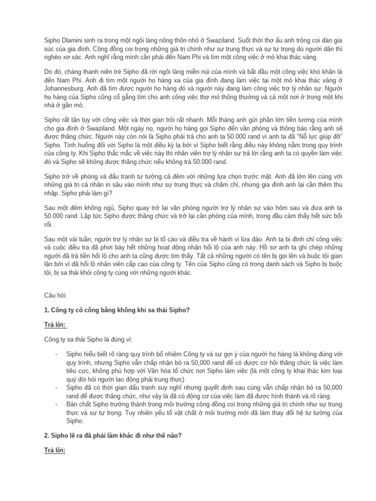 Bài Thi Hvtc - Phần II | PDF