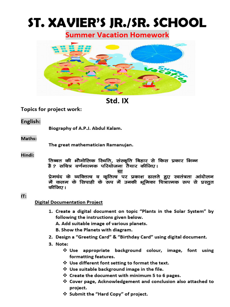 Project Class - IX | PDF