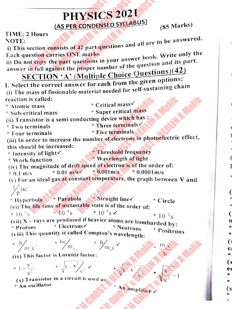 XII PHYSICS 2010 TO 2021 - Watermark | PDF