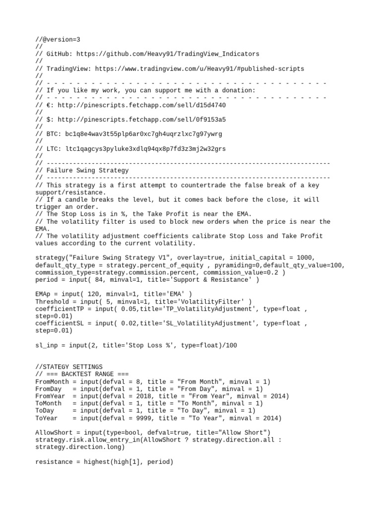 Failure Swing (stop hunting) Strategy | PDF