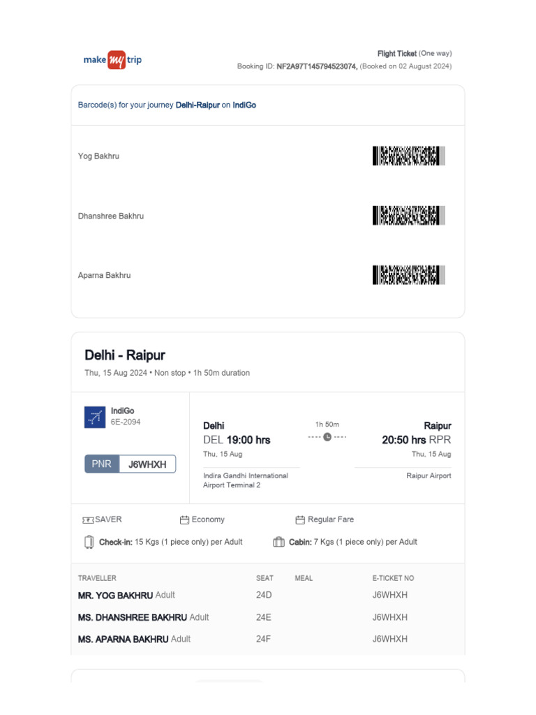Trips Flight DownloadETicket | PDF | Aviation | Transport