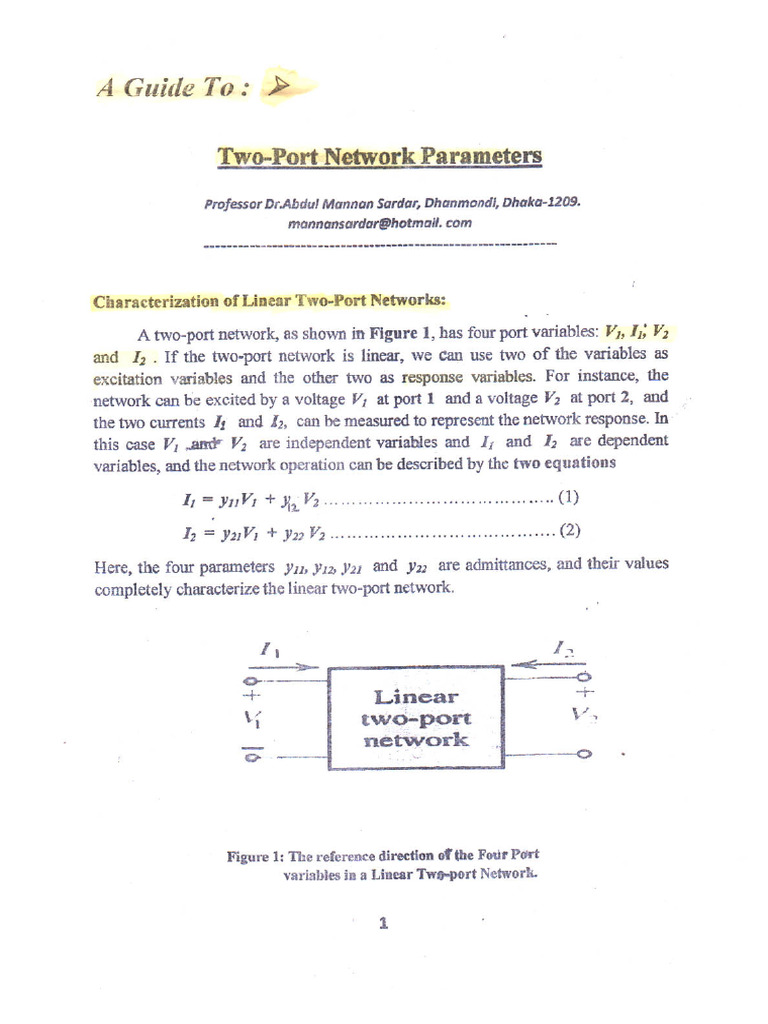 Two-Port Network Parameters | PDF