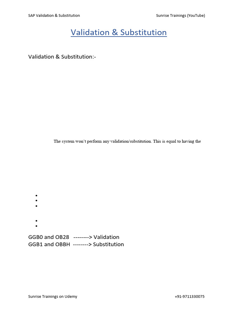 Validation Substitution in SAP 1705202157 | PDF | Computing | Computers
