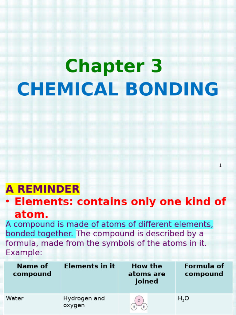 Chemical Bonding (Chapter 3) | PDF