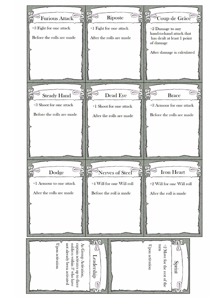 Frostgrave Captain Tricks of The Trade | PDF