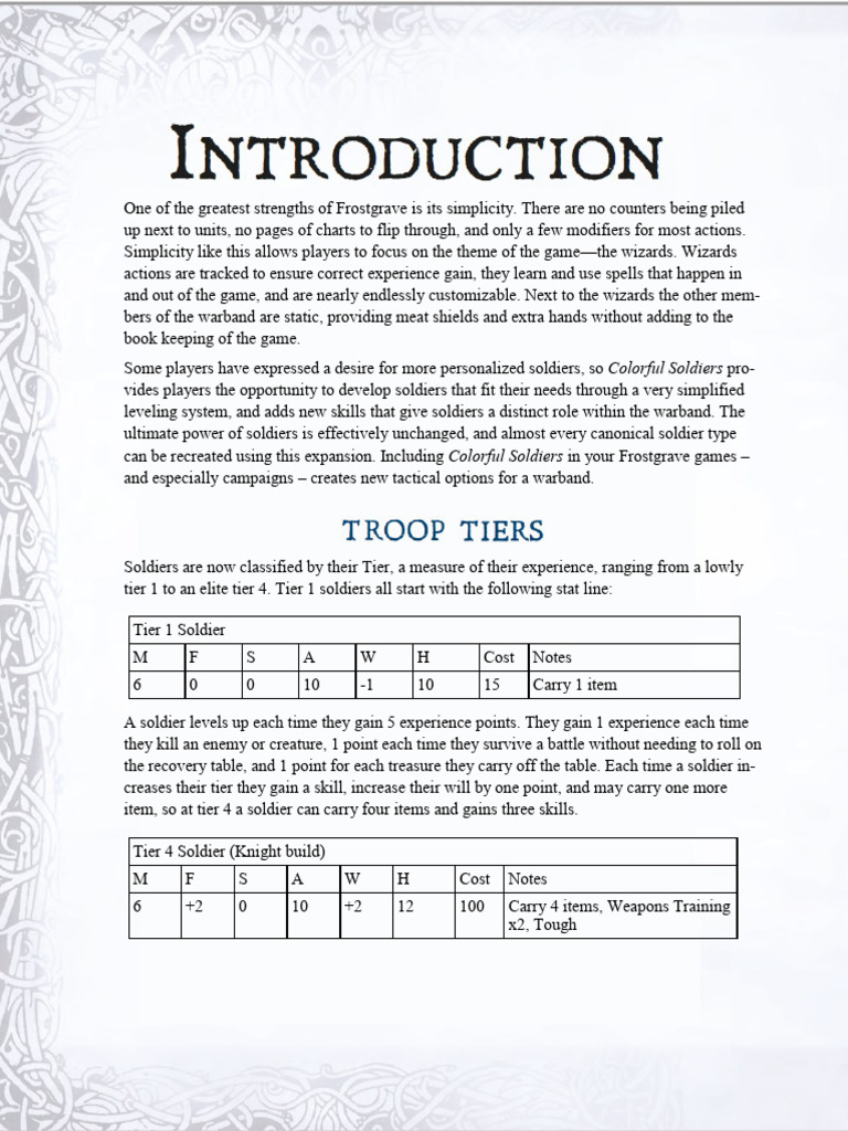 Frostgrave Colorful Soldiers | PDF