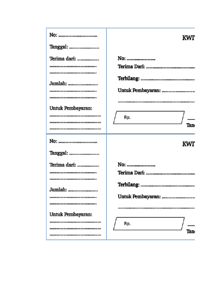 Contoh Kwitansi Excel 3 | PDF