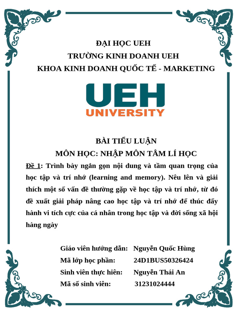 31231024444.Nguyễn Thái An.LM0001-DHCQ-K49 | PDF