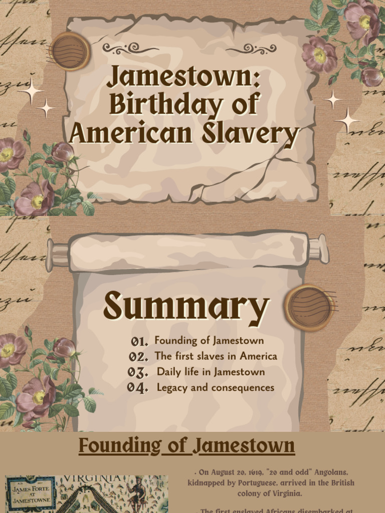 Jamestown Birthday of American Slavery PDF | PDF