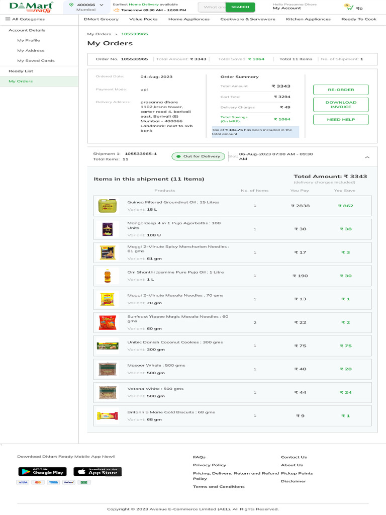 Orders DMart - in 2 | PDF