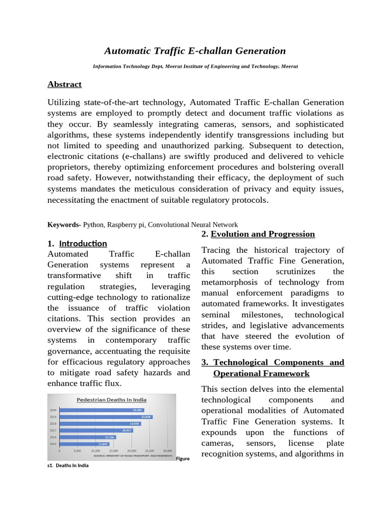Automatic Traffic E-Challan (Research Paper) | PDF
