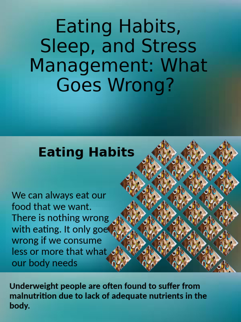 Eating Habits, Sleep, and Stress Management | PDF
