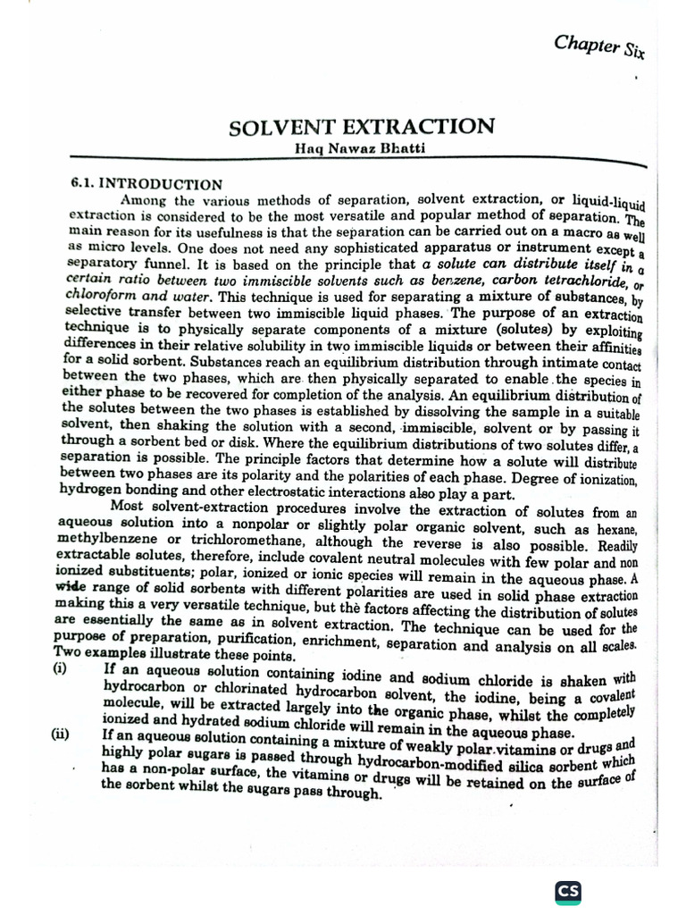 Solvent extraction | PDF