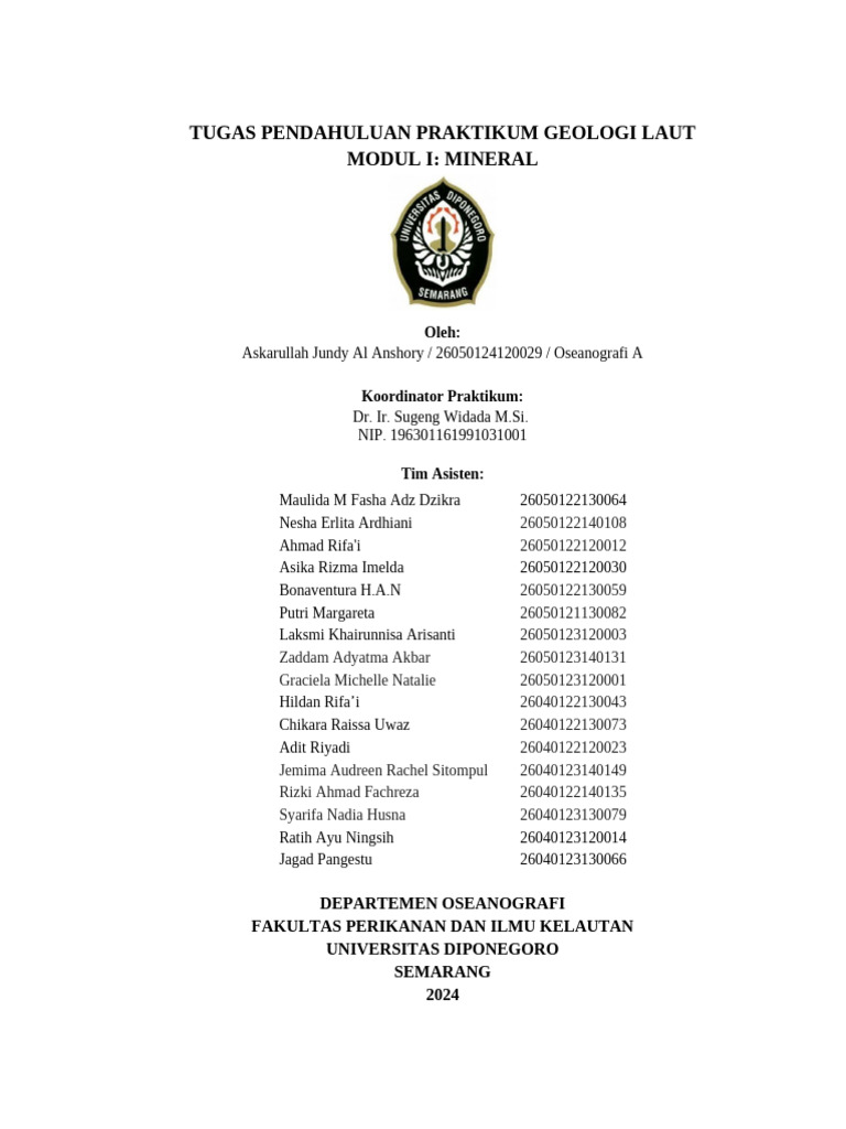 COVER TUGAS PENDAHULUAN OSE | PDF