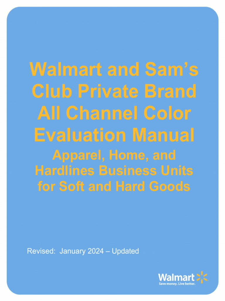 Testing Protocol for Walmart and Sam's Club Color | PDF