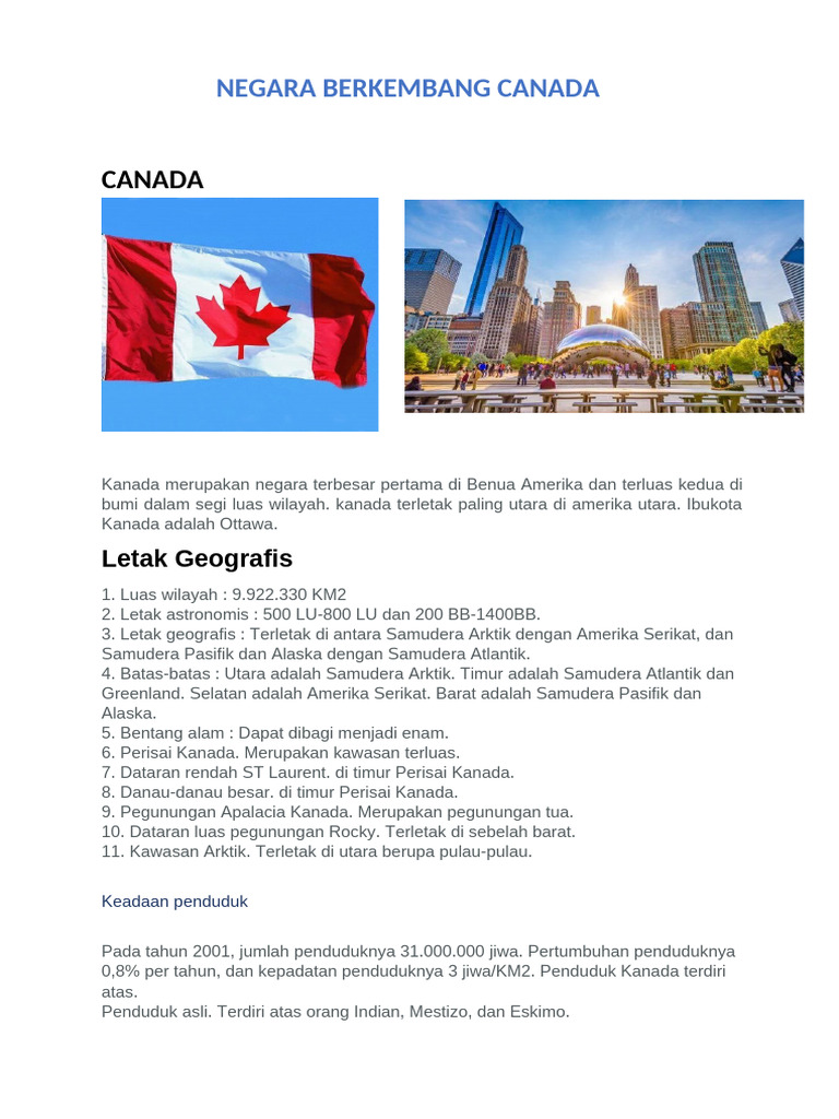 Negara Berkembang Canada | PDF