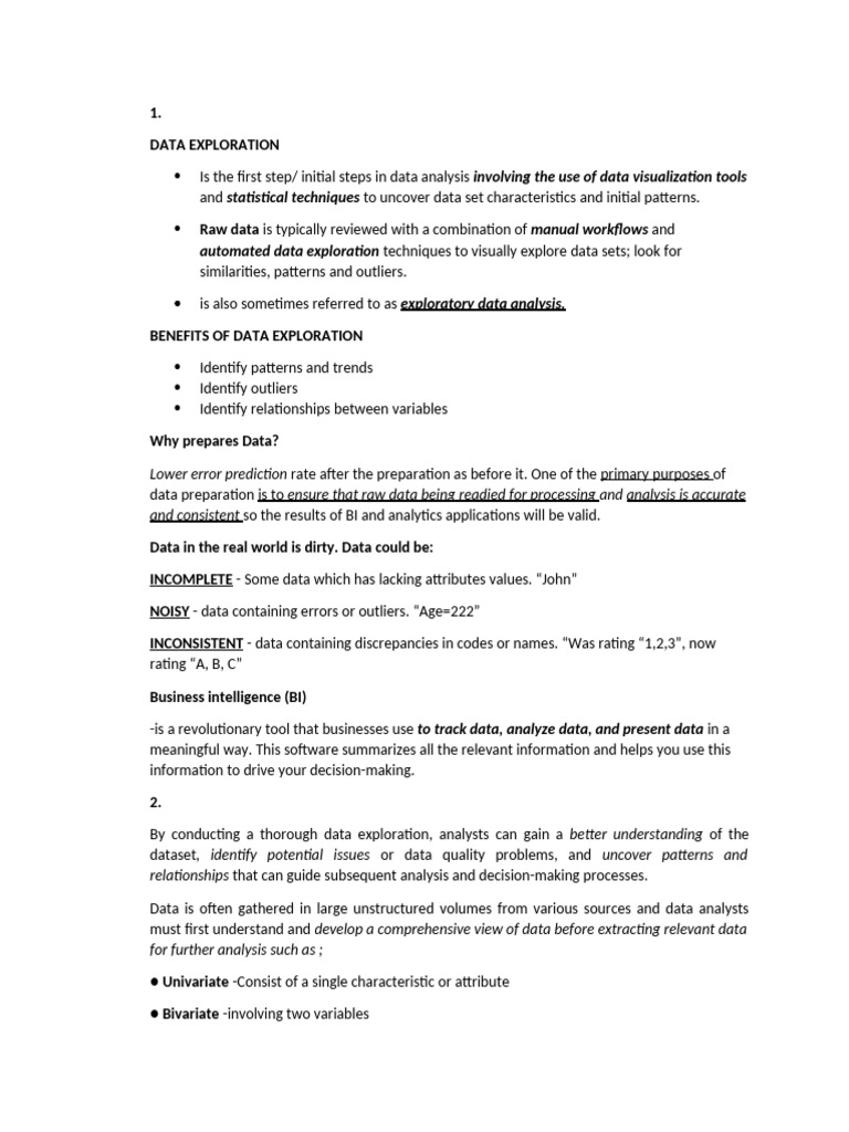 Data Exploration Reviewer | PDF Data Exploration Reviewer | PDF