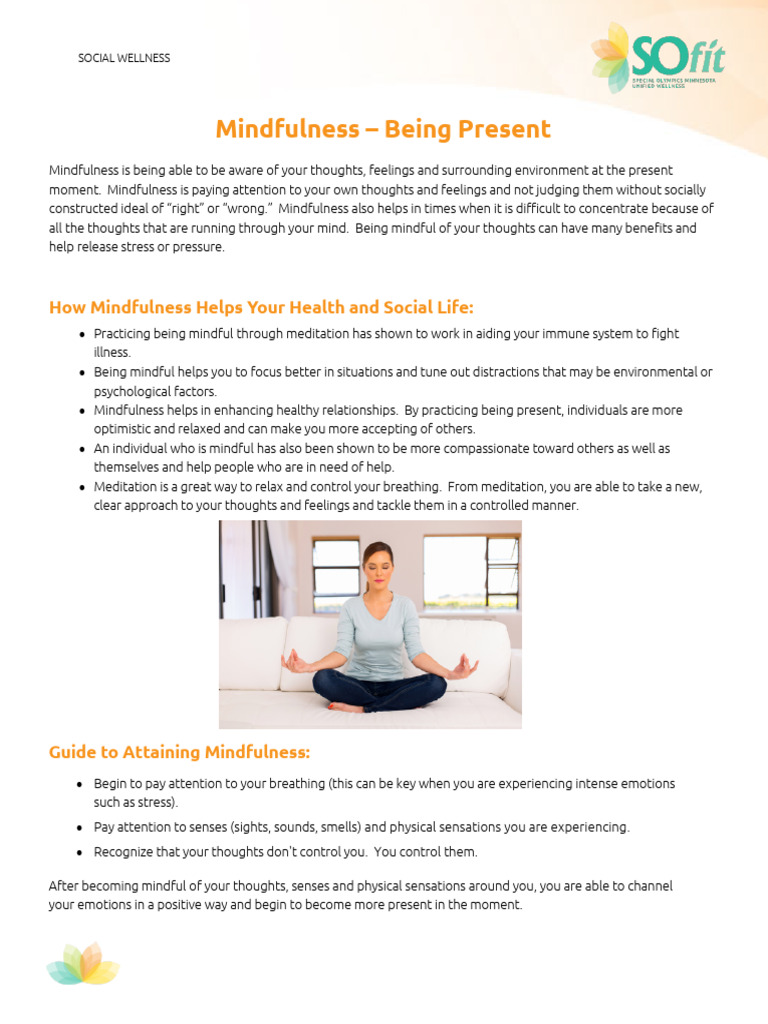 Mindfulness Being Present | PDF
