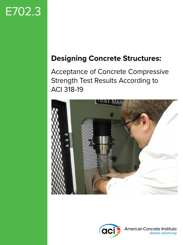 ACI E702.3-21 Designing Concrete Structures Acceptance of Concrete ...
