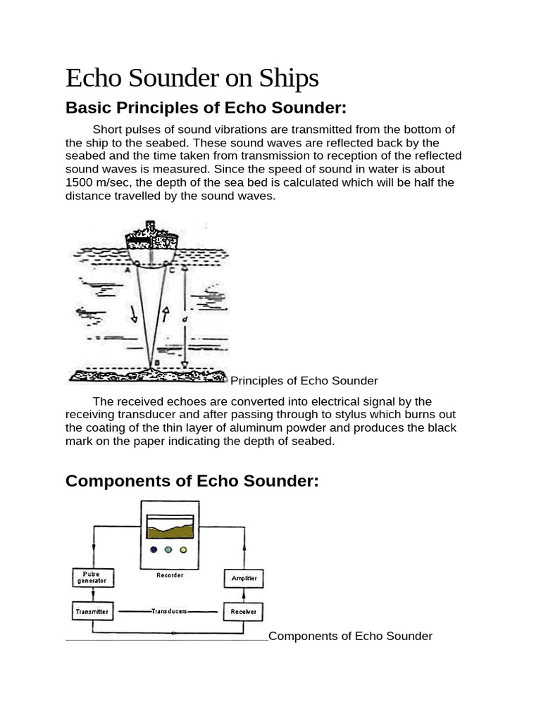 Echo Sounder On Ships - 1 | PDF