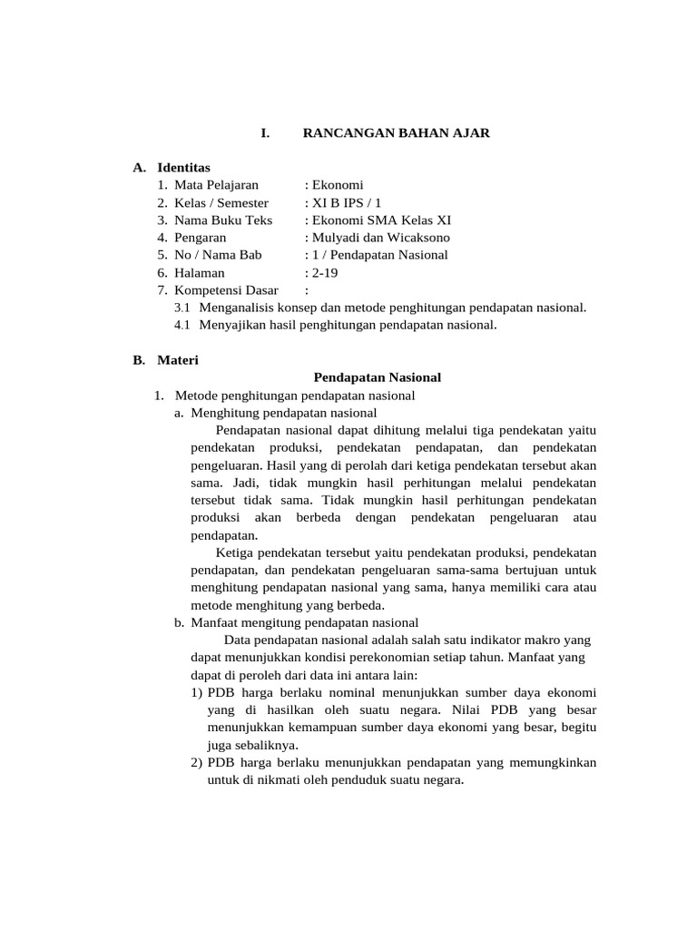 I. RANCANGAN BAHAN AJAR K13-K2017 | PDF