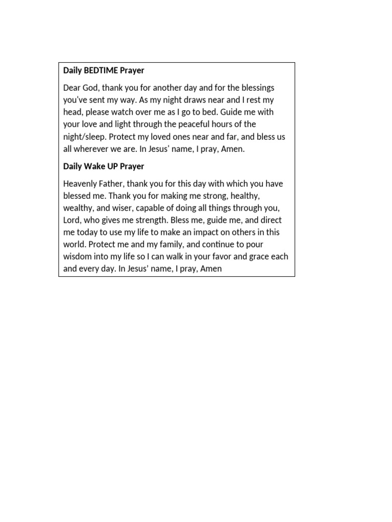 Daily Prayer | PDF