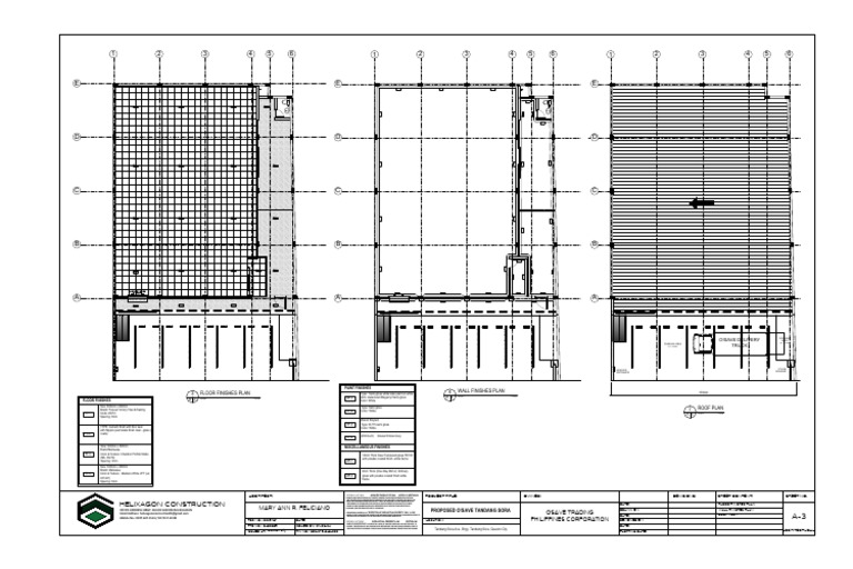 Heli Agon Construction: Wall Finishes Plan 4 Floor Finishes Plan 3 Roof ...