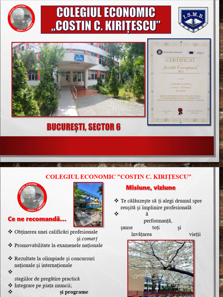 Oferta Educationala Colegiul Economic Costin C. Kiritescu. 2024 2025 | PDF