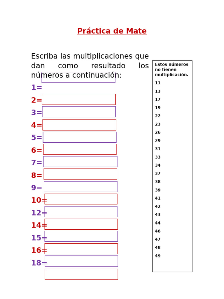Práctica de Mate 2do Examen II Trimestre | PDF