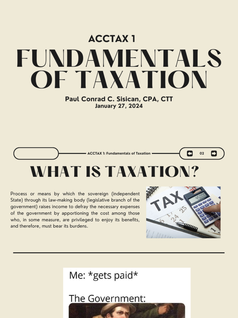 Introduction To Taxation 3 | PDF