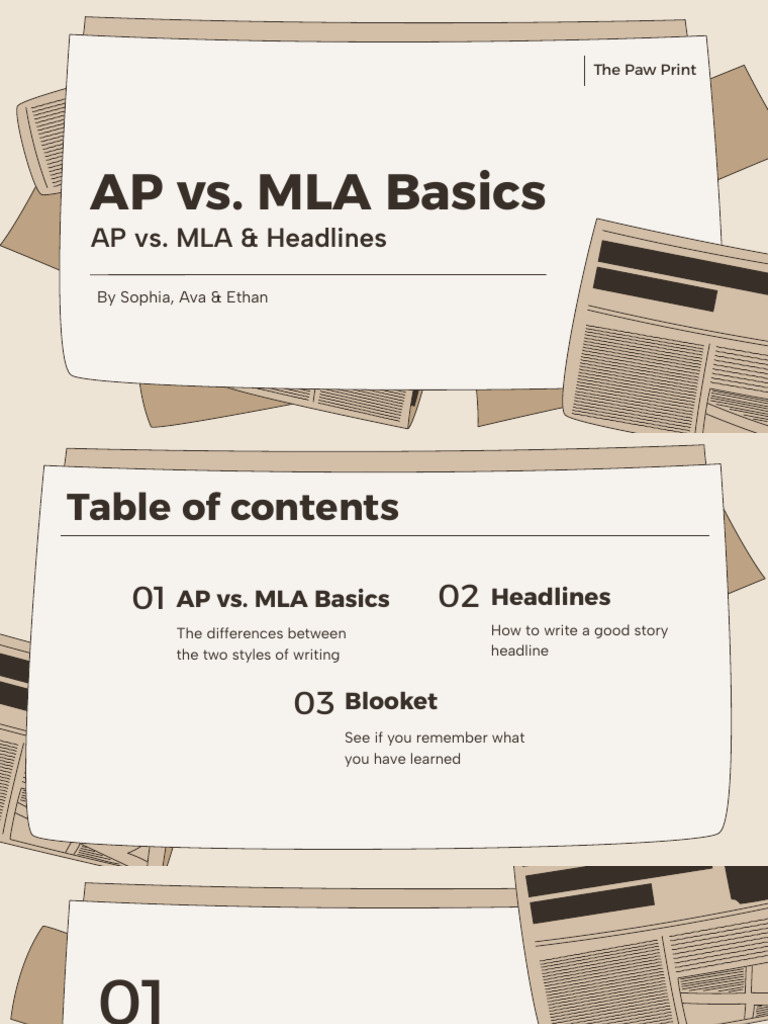 AP VS. MLA Basics 2024 - Ava, Ethan, Sophia | PDF
