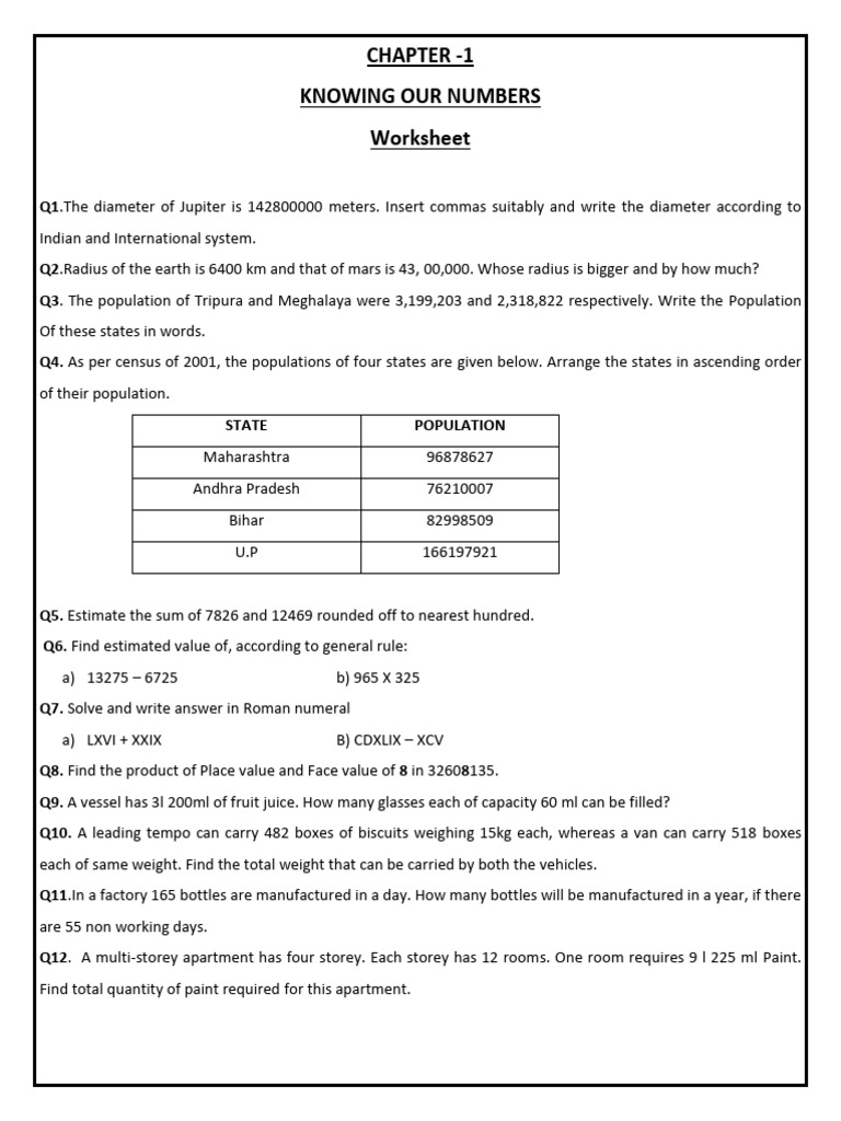 46 Assignment Class Vi Maths | PDF