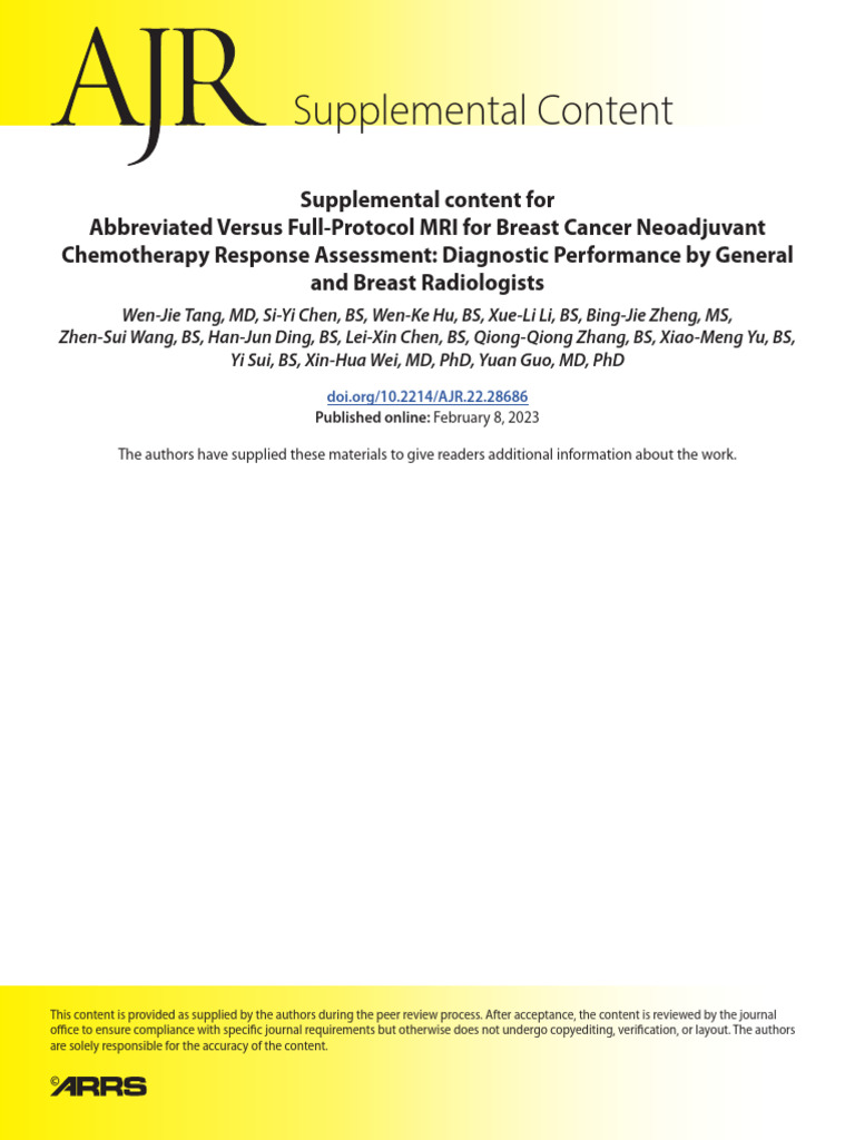 Breast Short Protocol | PDF