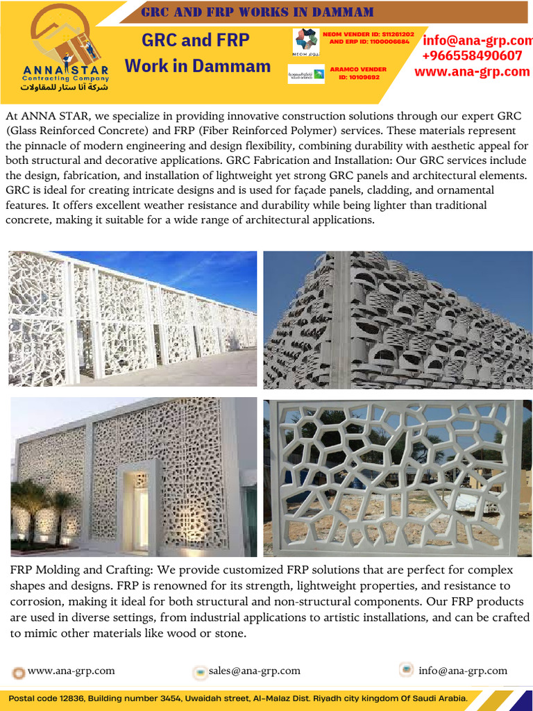 GRC and FRP WORK IN Dammam | PDF