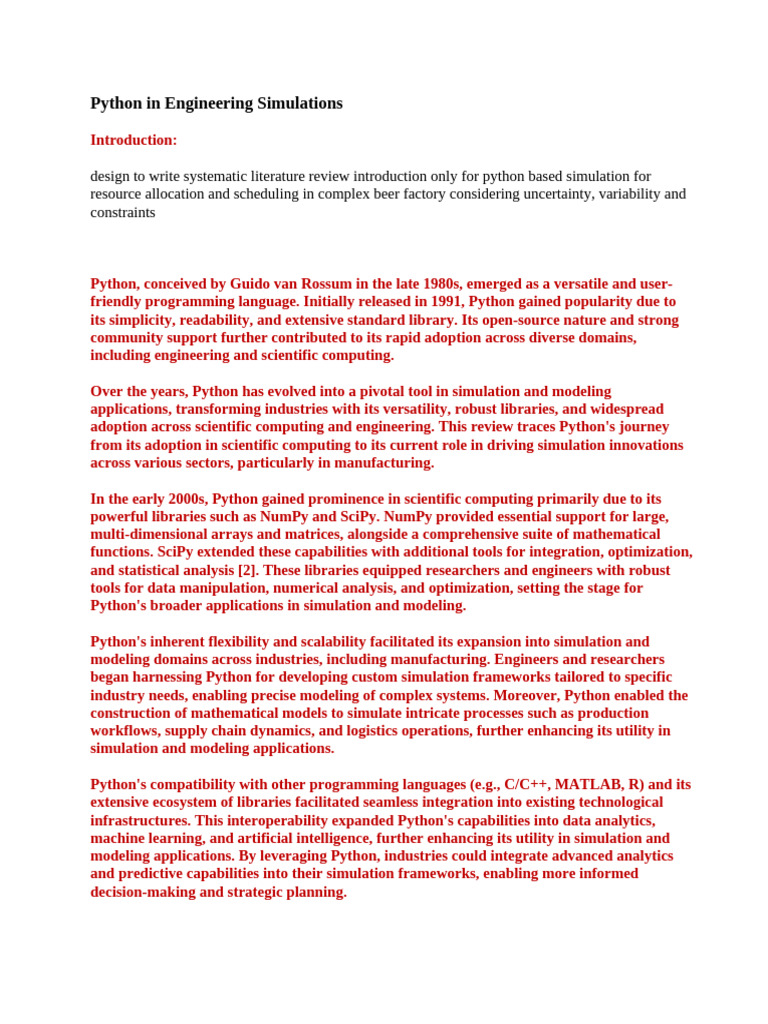 Python in Engineering Simulations (AutoRecovered) | PDF