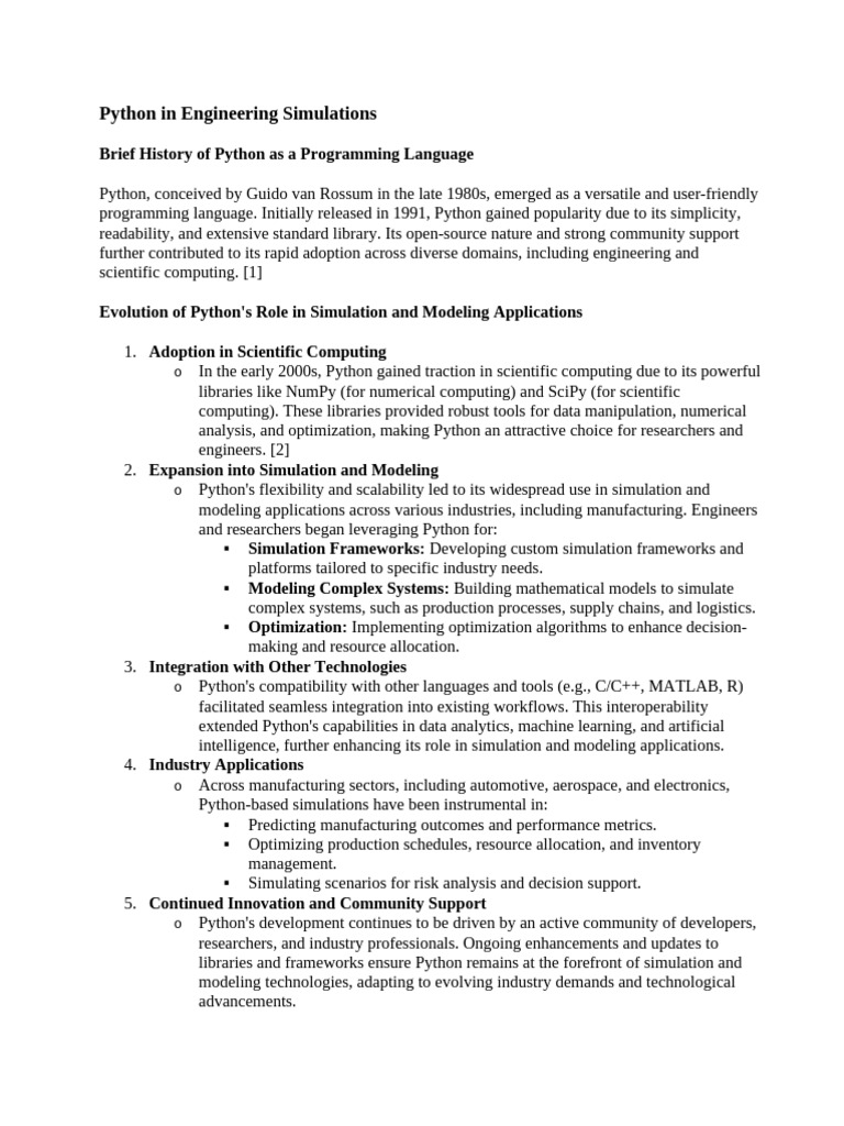 Python in Engineering Simulations | PDF
