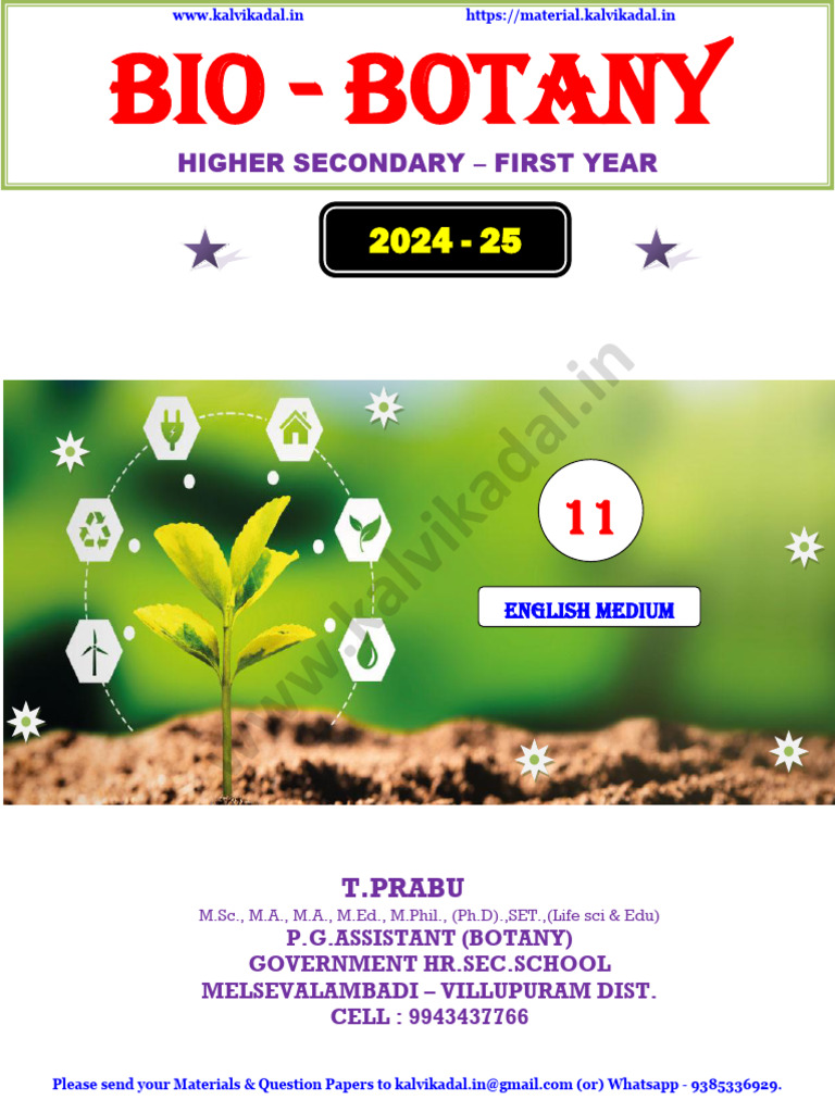 11th Bio - Botany New Study Materials EM 2024-25 | PDF | Bacteria ...