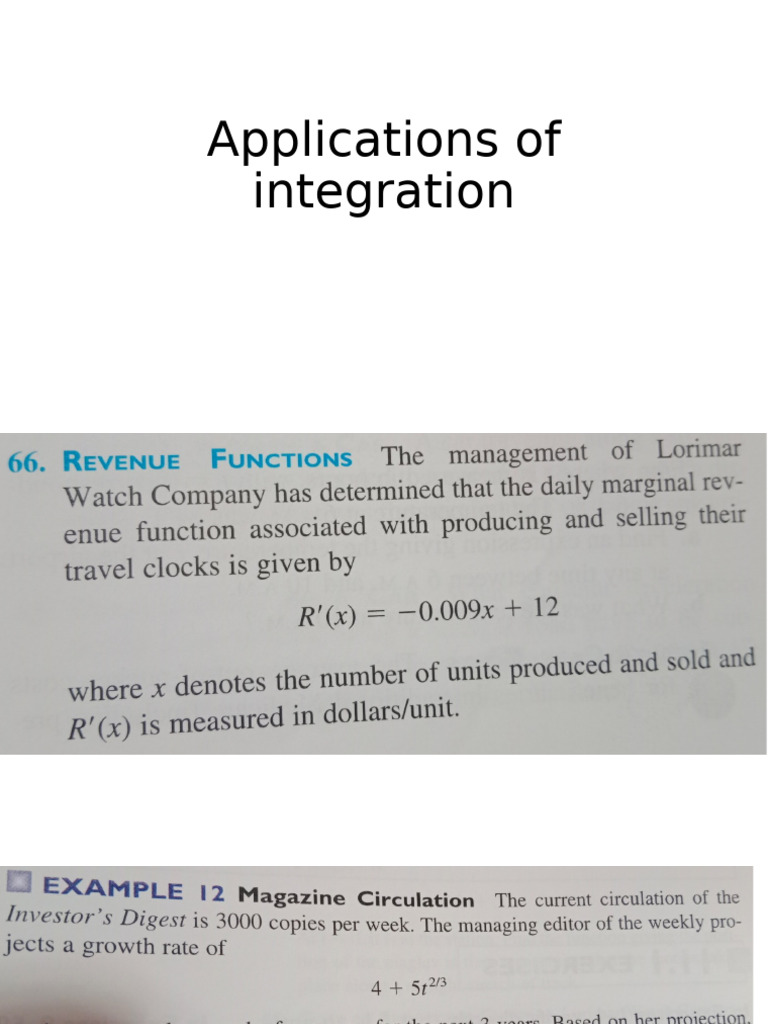 Applications of integration | PDF