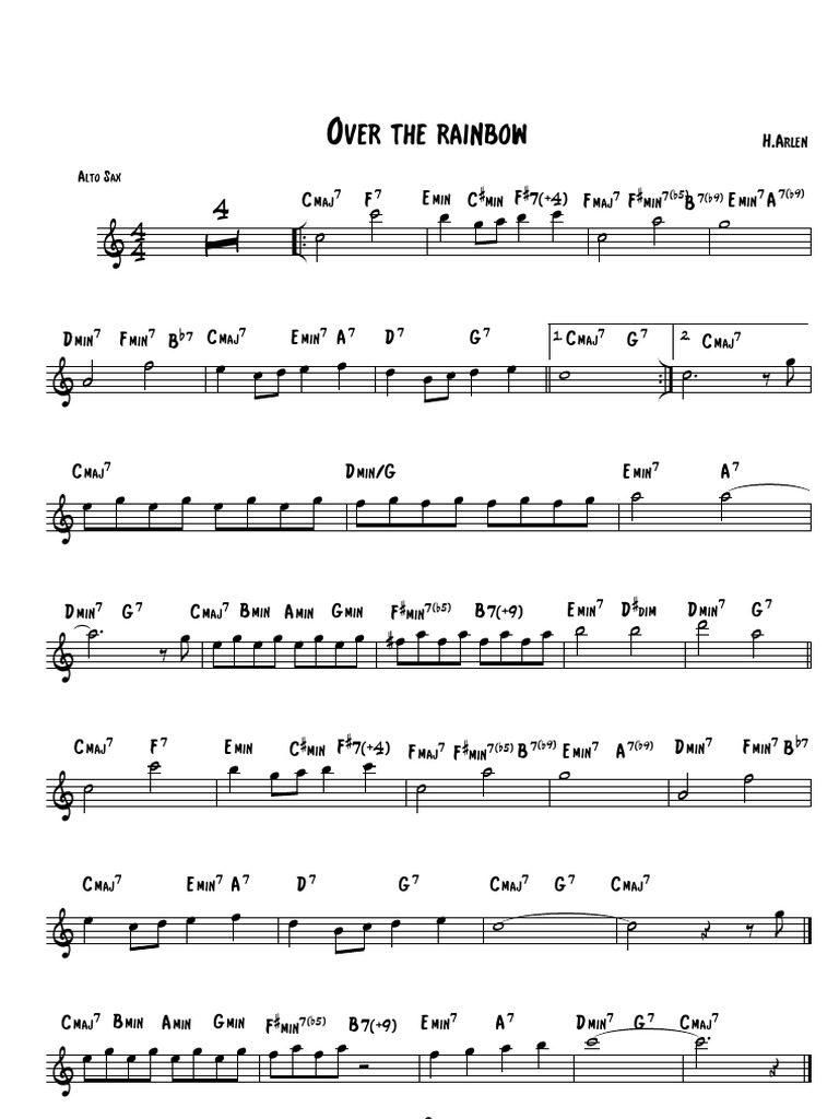 Ballads - 003 Over The Rainbow (Alto Sax) | PDF