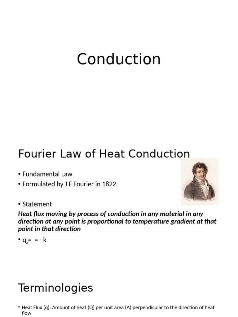 Conduction Fourier Law of Heat Conduction | PDF
