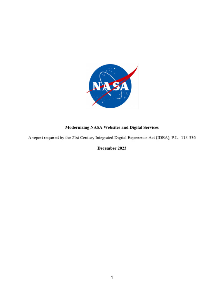 Nasa 2023 Idea Act Report | PDF
