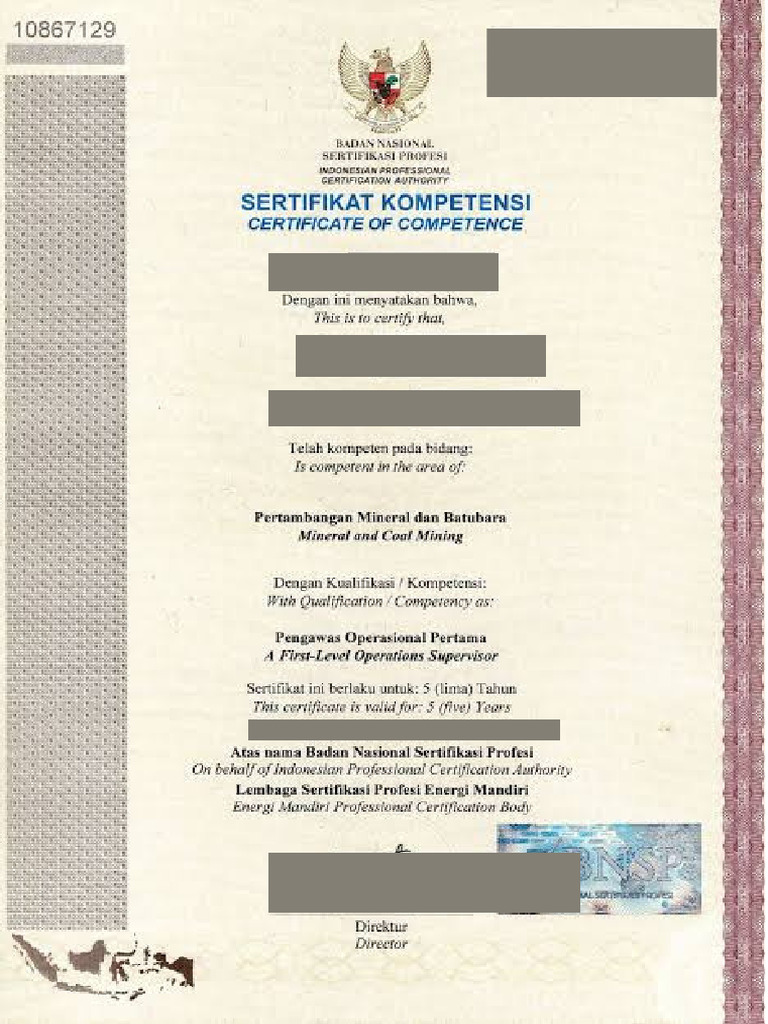 Contoh Sertifikat Pop | PDF