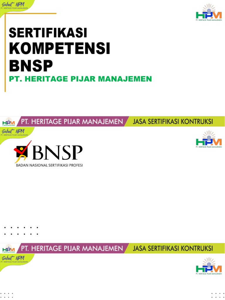 Syarat BNSP HPM | PDF
