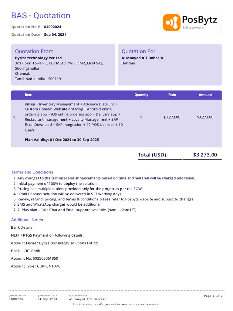 Bas Quotation 2024 1 | PDF