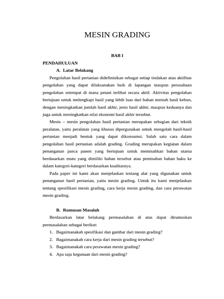 4d. MESIN GRADING | PDF
